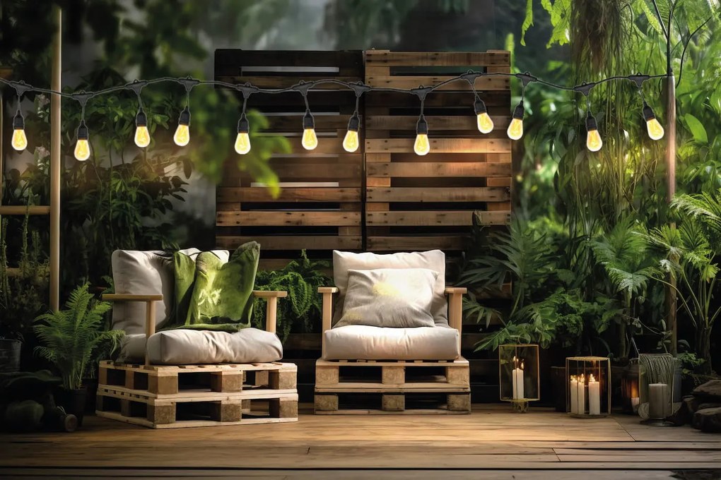 BERGE LED venkovní girlanda 15m - 15xLED Atmospheric Fire FLAME