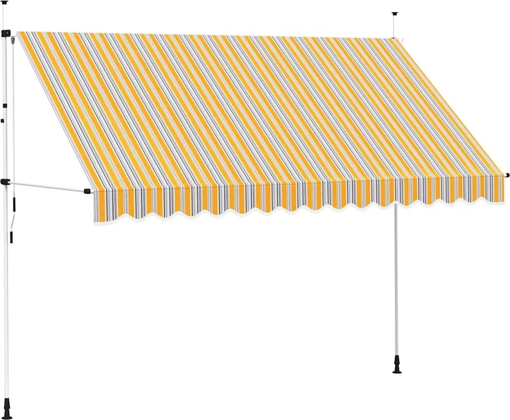 vidaXL Ručně zatahovací markýza 350 cm [43229] Barva: oranžová a hnědá