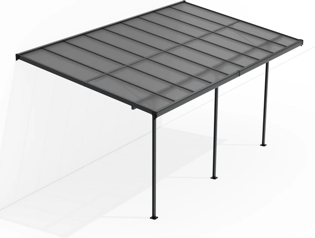 Juskys Hliníkové zastřešení terasy Borneo Barva: tmavě šedá, Velikost: 5,5 × 3 m