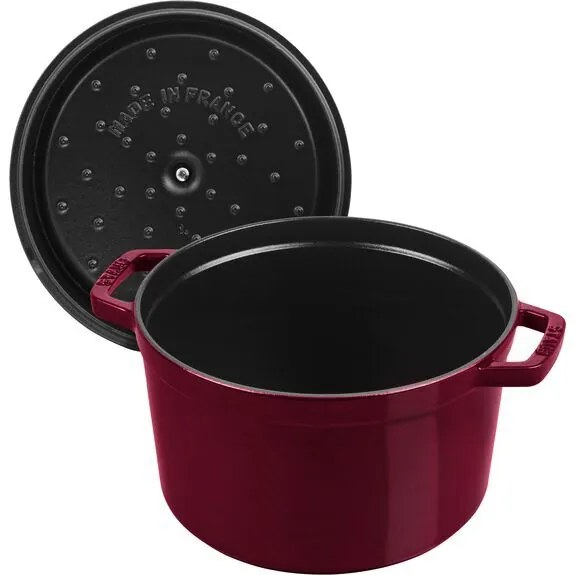 Staub Cocotte hrnec vysoký kulatý 24 cm/4,8 l bordeaux, 125024808