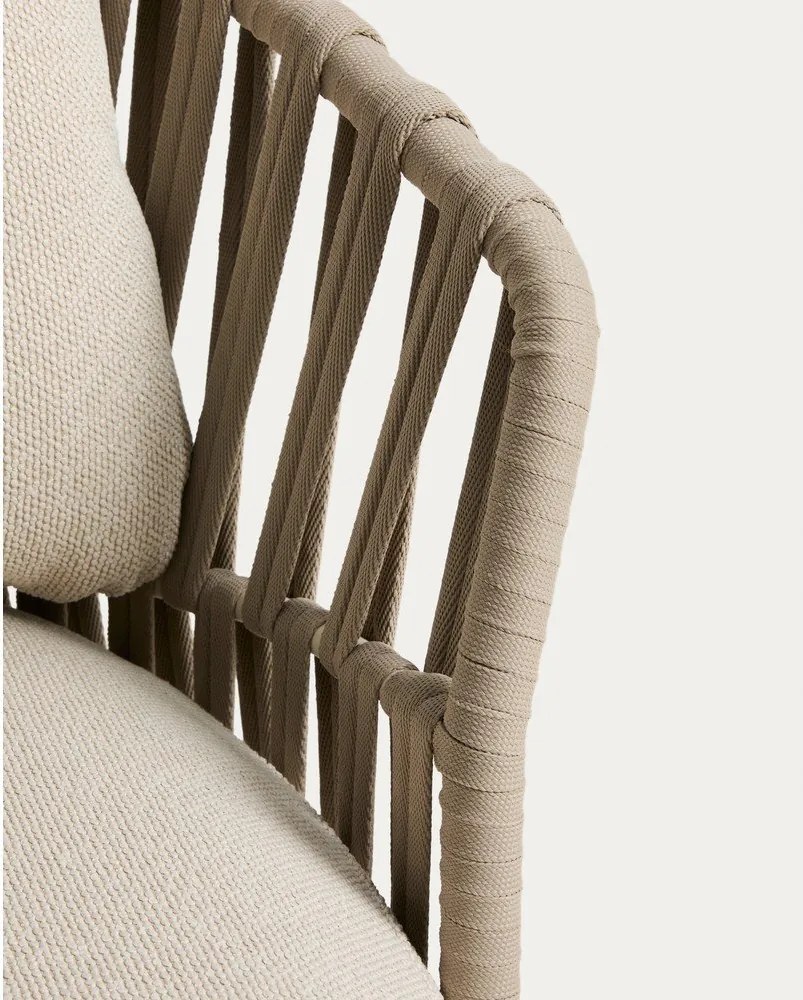 Krémové/taupe polstrované zahradní křeslo Osani – Kave Home