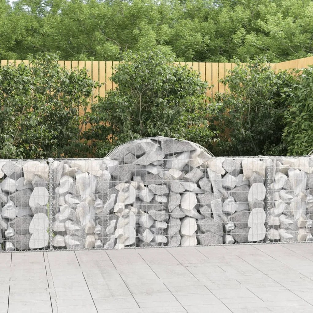 Klenuté gabionové koše 4 ks 200x30x80/100 cm pozinkované železo 3146091