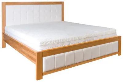 Dubová postel PS 214 Varianta: Šíře 140 cm, Potahové látky a kůže: VIENNA 01 - bílá (na výběr více variant)