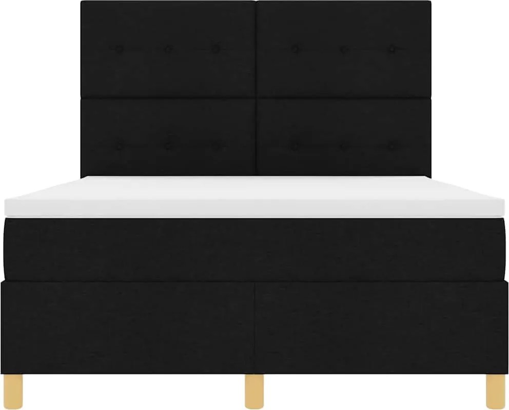 Postel s boxspringem s čelo Černá 140 x 190 cm textil 3339618