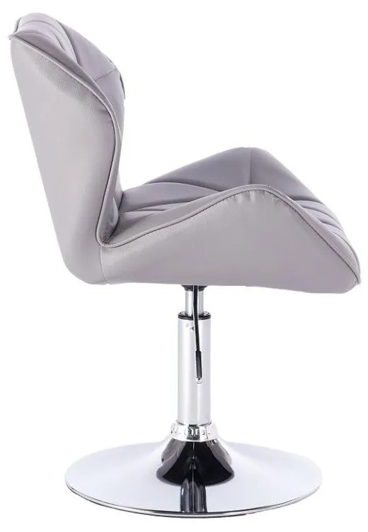 LuxuryForm DESIGN Otočná židle MILANO na stříbrném talíři - šedá