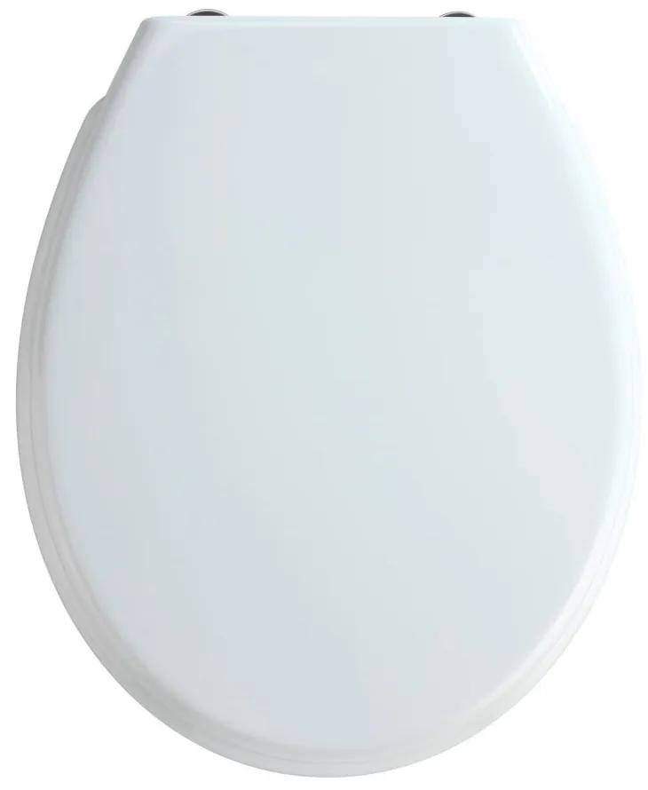 Bílé WC sedátko se snadným zavíráním Wenko Bilbao, 44,5 x 37 cm