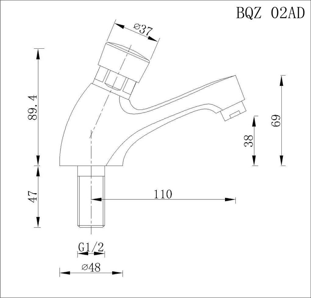 Kuchinox Kuchinox, stojánkový tlačný ventil s časovačem, chromová, LAV-BQZ_02AD