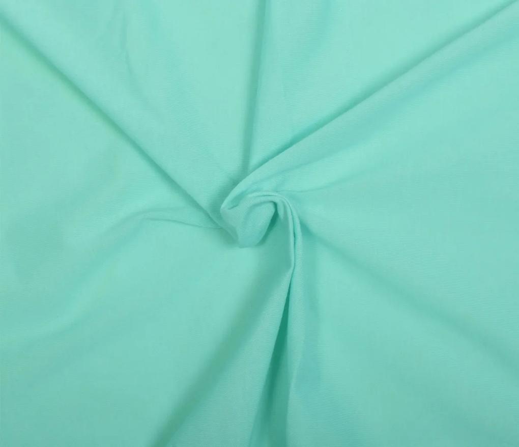 Prostěradlo nepropustné, Jersey do postýlky, tyrkysově zelená, 60 x 120 cm
