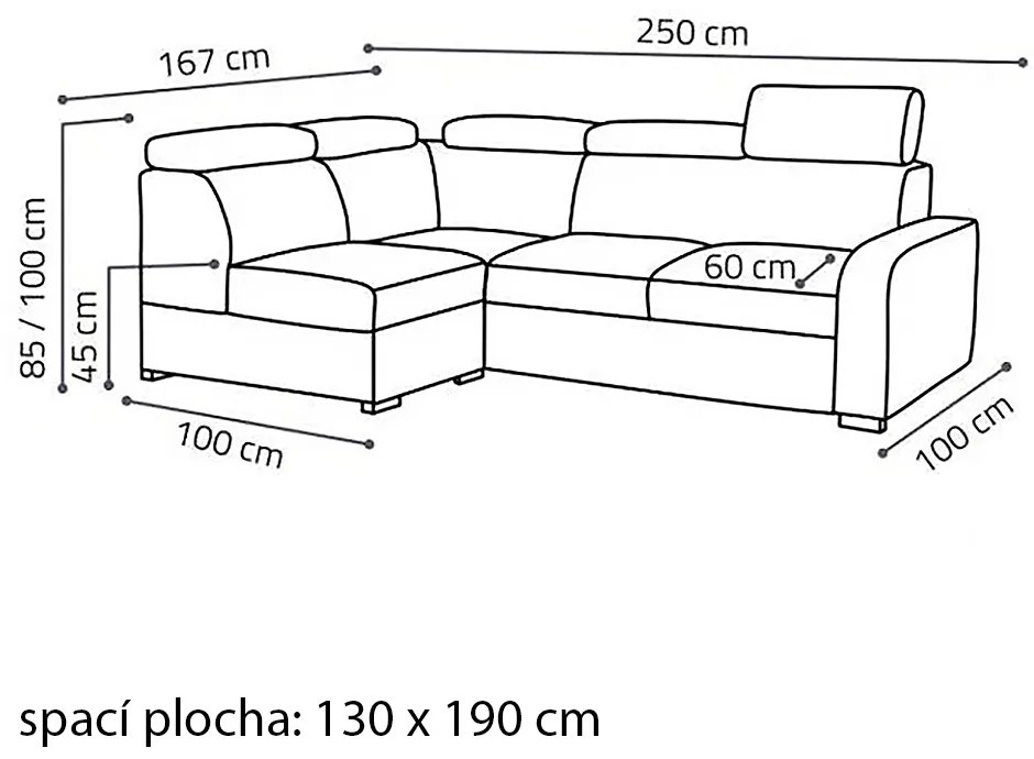 Sedací souprava OSLO VII | 167x250 | rozkládací + úložný prostor | VÝBĚR TKANIN