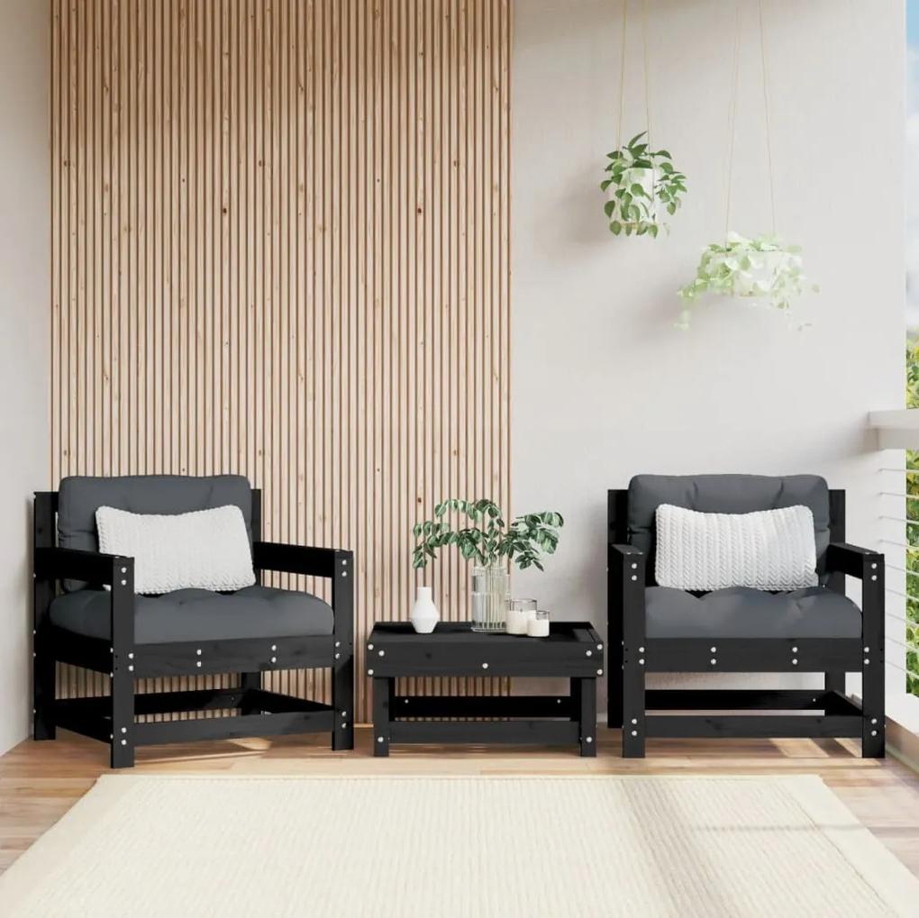 vidaXL Zahradní židle 2 ks černé masivní borové dřevo [825497] Barva: Přírodní douglaska