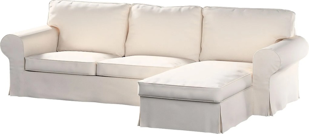 Potah na pohovku IKEA Ektorp 2-místná s lenoškou barva béžová látka pletený vzor