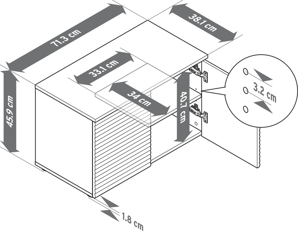 Tchibo - Lavice s úložným prostorem - barva: bílá