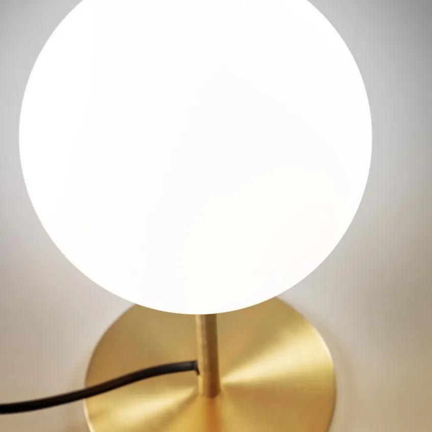OnaDnes -20% Bílá skleněná stolní lampa Kave Home Mahala 28 cm