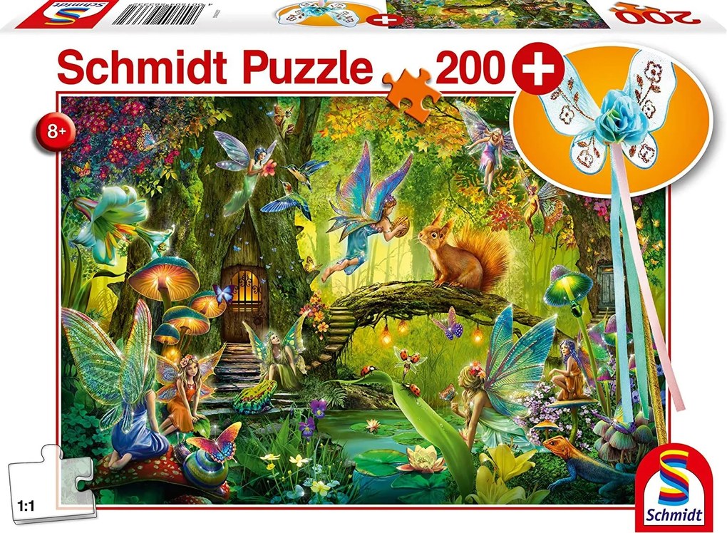 Kouzelná hůlka schmidt puzzle víly v lese 200 dílků + dárek (vílí hůlka)