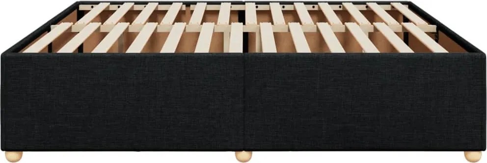 Rám postele bez matrace černý 200 x 200 cm textil 3284759