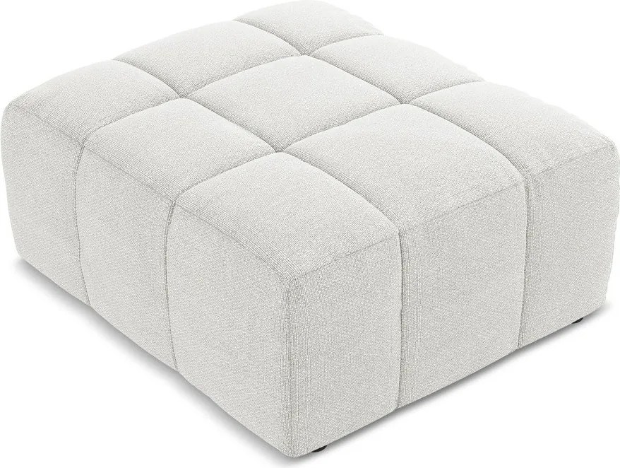 Bílá podnožka z textilie bouclé Aloha – Makamii