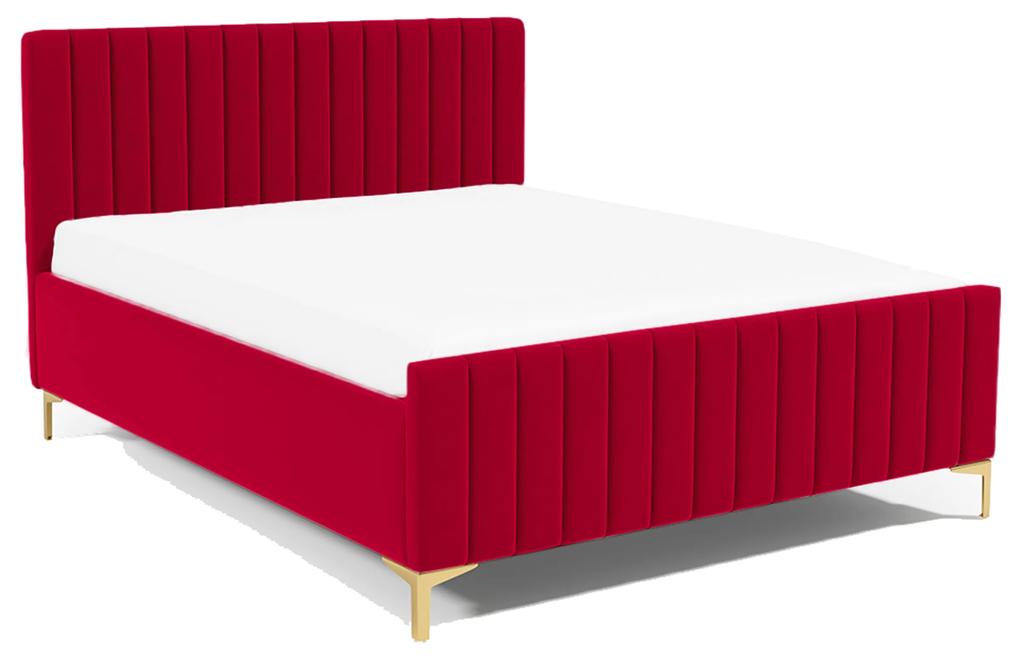 Eka Čalouněná postel SUTRA+ 120x200 cm Barva látky Trinity: (2325) Okrová, Úložný prostor: S dřevěným rámem úložného prostoru