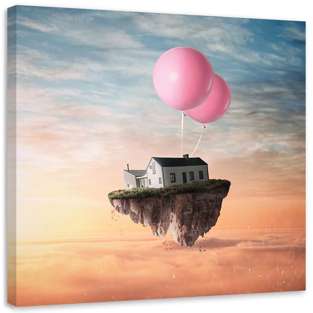 Gario Obraz na plátně Dům na balonu - Zehem Chong Rozměry: 30 x 30 cm