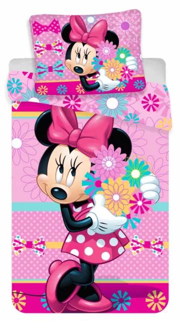 Jerry Fabrics  Dětské bavlněné povlečení – Minnie Bows and Flowers, 140 × 200 cm / 70 × 90 cm