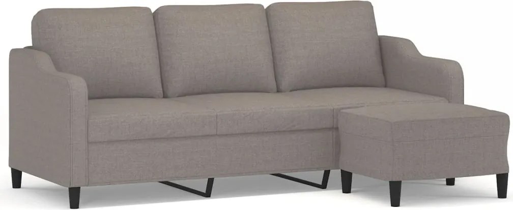 3místná pohovka s podnožkou taupe 180 cm textil 3201142