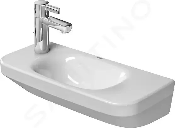 DURAVIT - DuraStyle Umývátko 500x220 mm, bez přepadu, s otvorem pro baterii vpravo, WonderGliss, bílá (07135000081)