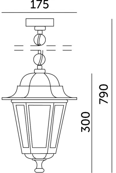 Venkovní lustr na řetězu 1xE27/60W/230V černá