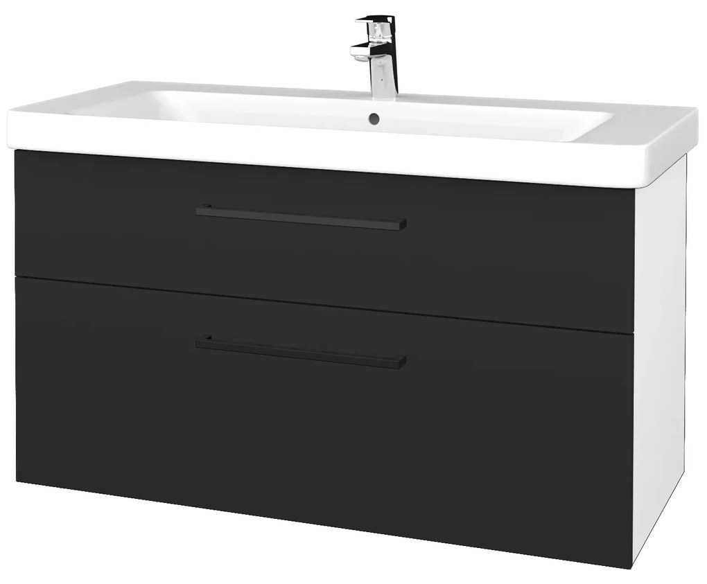 Dřevojas Koupelnová skříň Q MAX SZZ2 105 Varianta: N01 Bílá lesk / Úchytka T03 / D16 Beton tmavý