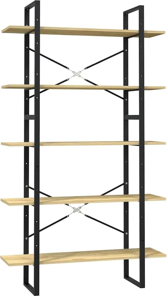 Knihovna s 5 policemi 100 x 30 x 175 cm borové dřevo 3082003