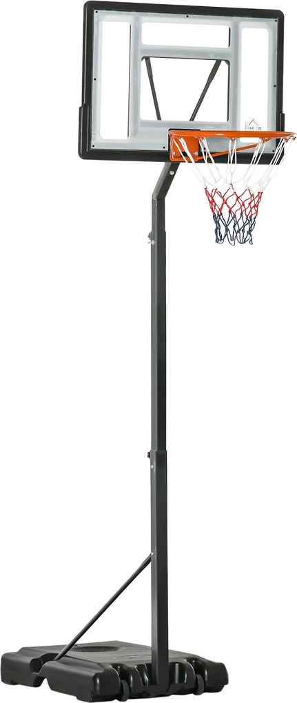 Basketbalový koš HOMCOM s nastavitelnou výškou 260-310 cm a funkcí rolování, stabilní stojan pro zahradu a sportoviště | Aosom.de