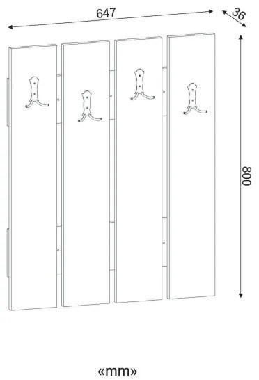 Nástěnný věšák ANITA 80x64,7 cm bílá