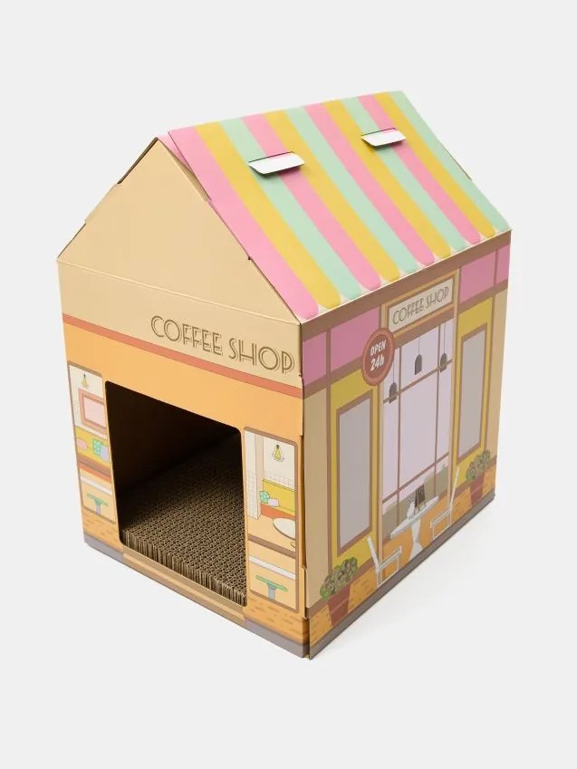 Sinsay - Kartonový domek pro kočky se škrabadlem - vícebarevná