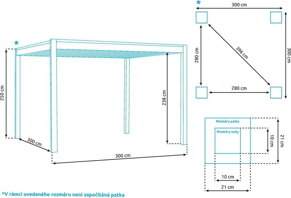 Marimex Bioklimatická pergola 3x3 m 11640721
