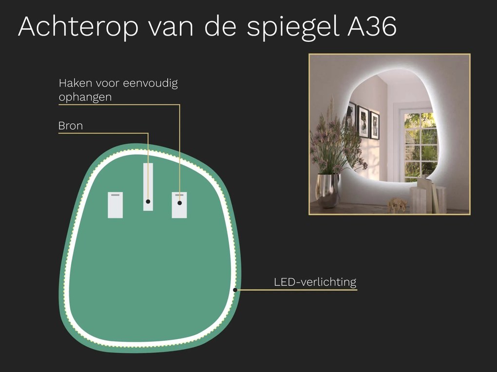 Organické LED zrcadlo s osvětlením A36