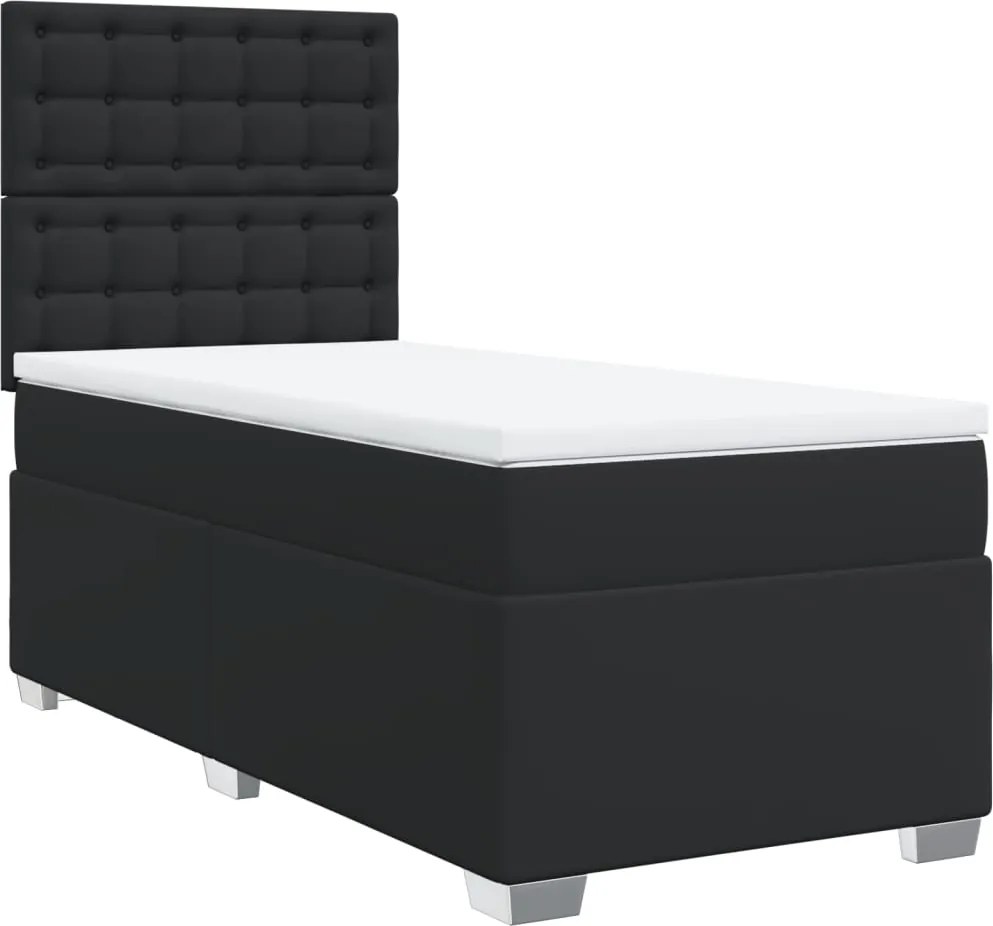 Box spring postel s matrací černá 90x190 cm umělá kůže 3290700