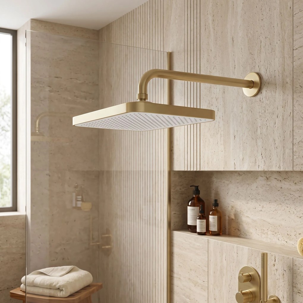Rea, Obdélníková dešťová sprcha REA JS-032 Brushed Gold, REA-P0396