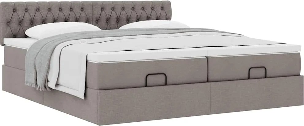 Osmanský rám postele s matrací taupe 160x200cm textil 3312012