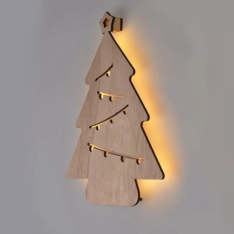SOLIGHT LED nástěnná dekorace vánoční stromek, 24x LED, 2x AA