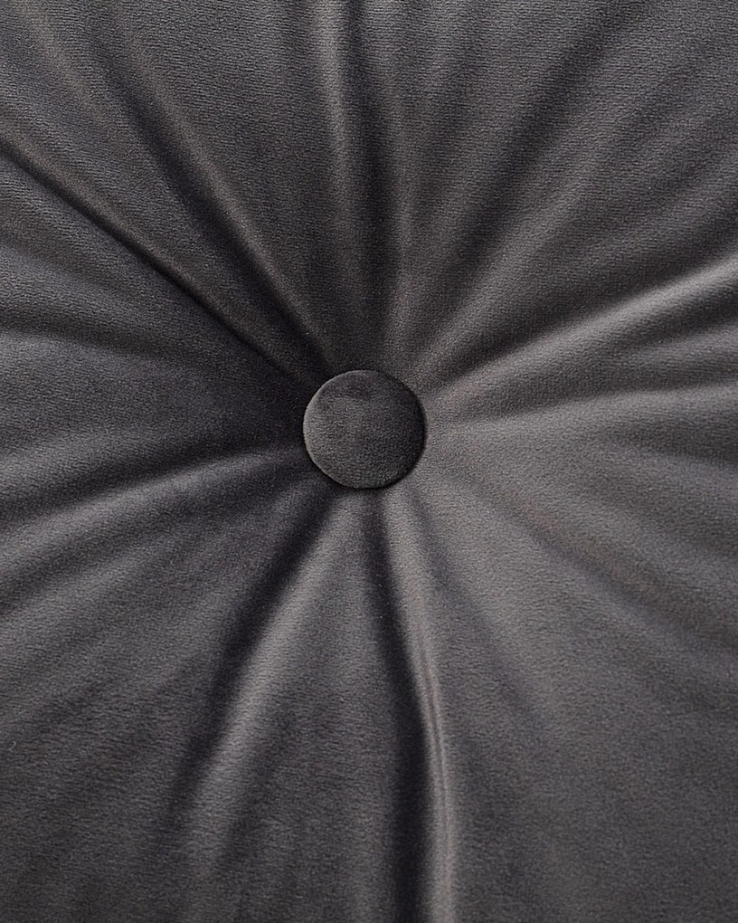 Sametový polštář Velvet s knoflíkem barva šedá látka lesklé, sametová