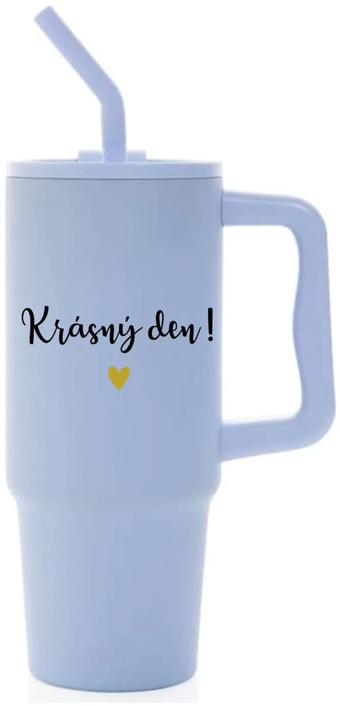 KRÁSNÝ DEN - světle modrý cestovní termohrnek 900 ml