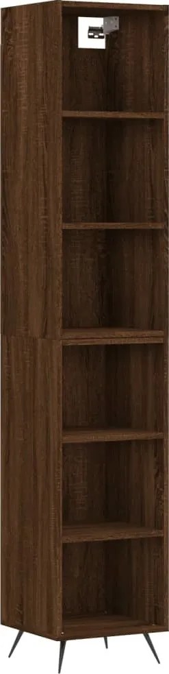 vidaXL Skříň highboard 34,5x32,5x180 cm kompozitní dřevo [3189804] Barva: Černá