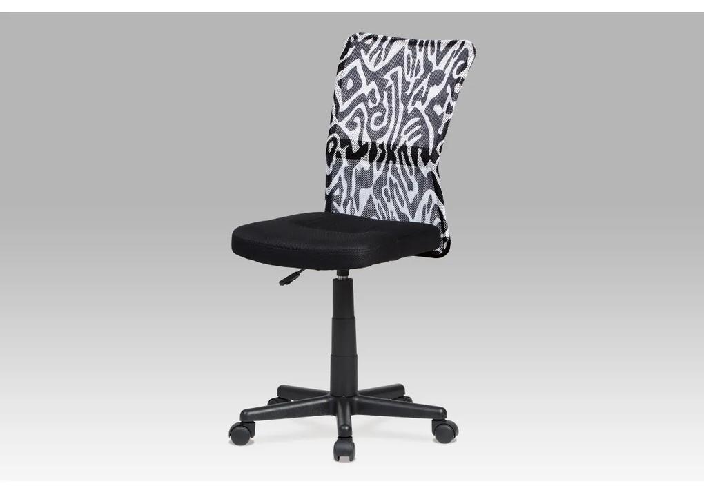 Artium Kancelářská židle, černá mesh, plastový kříž, síťovina motiv. -  KA-2325 BKW