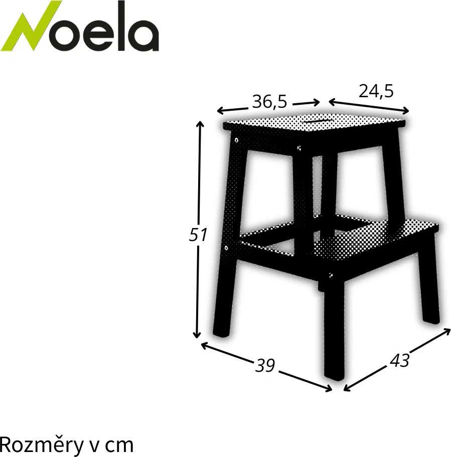 Noela Stolička z kaučukového dřeva CORG černá