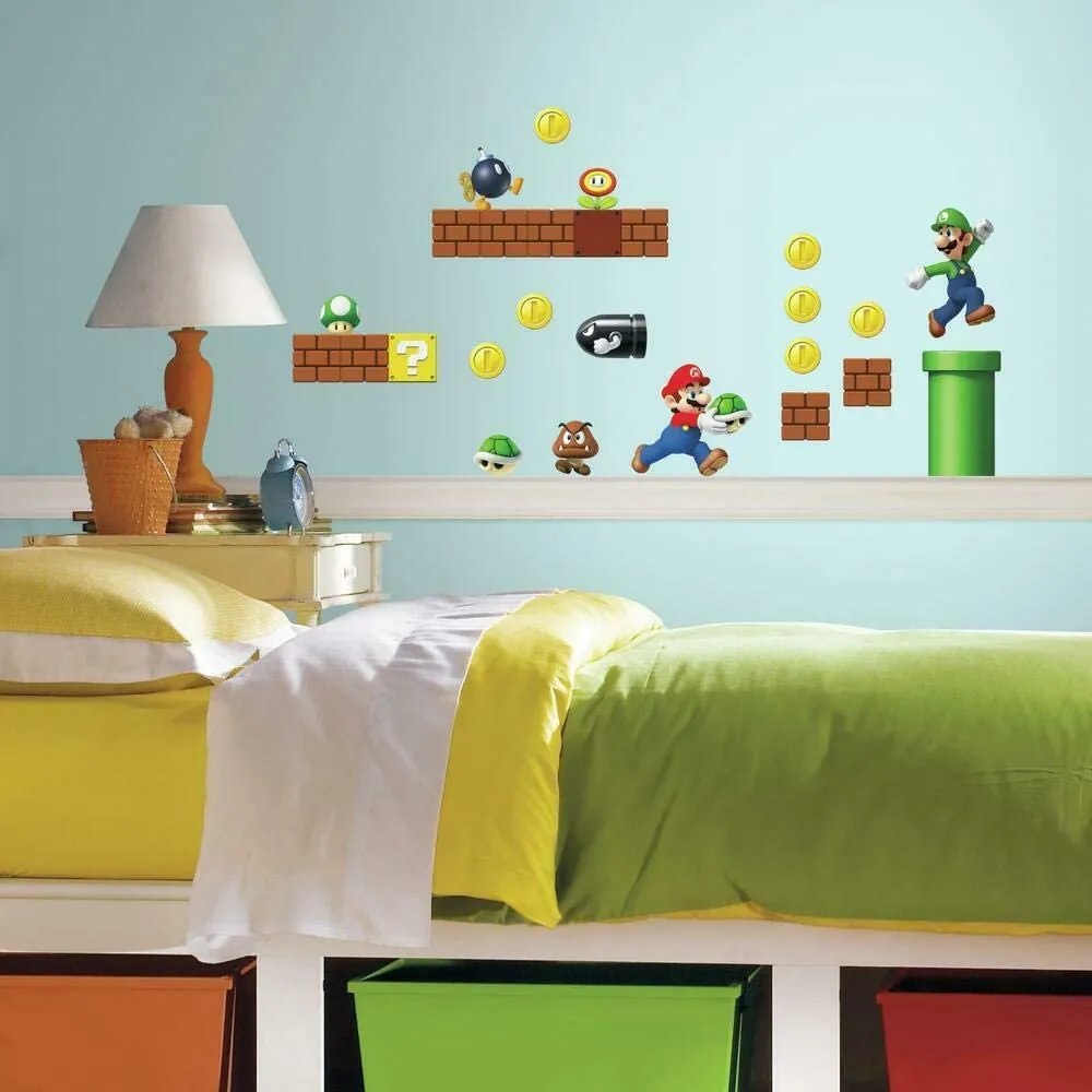 York Wallcoverings Hravé nálepky SUPER MARIO nejen do klučičího pokoje