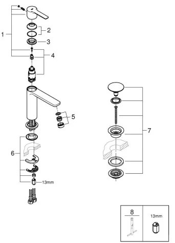 GROHE 23106AL1 - Umyvadlová baterie LINEARE velikost S grafit