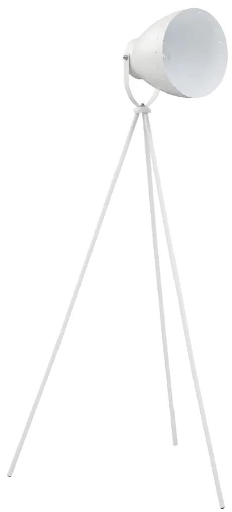 Třínohá stojací lampa kov bílá E27
