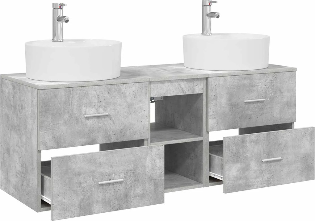 Sada koupelnových skříněk 3 ks Betonově šedá 3405878