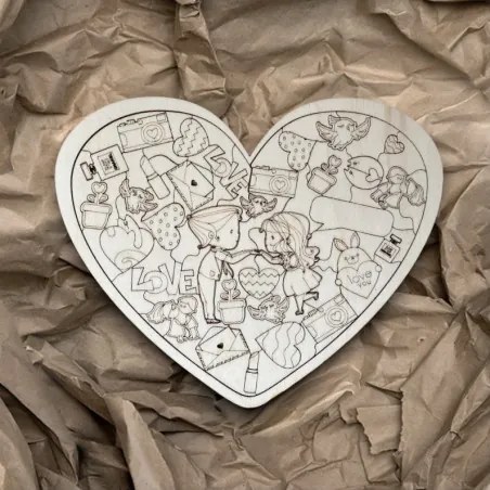 Dřevěné puzzle ve tvaru srdce - LÁSKA | SENTOP H013