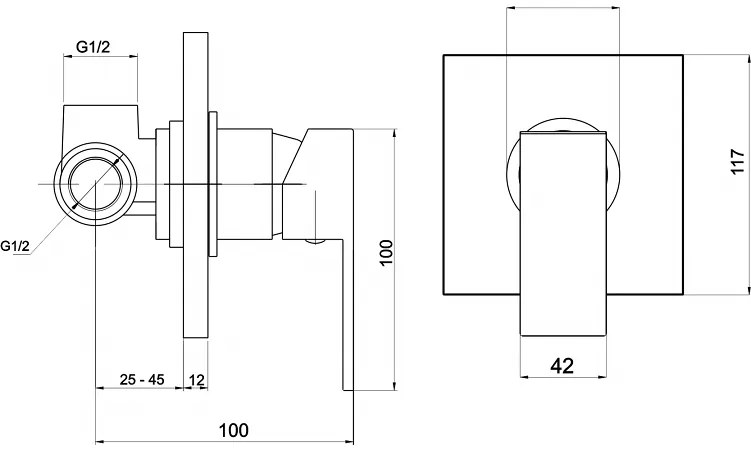 NOVASERVIS sprchová baterie podomítková EDGE chrom 36050,0