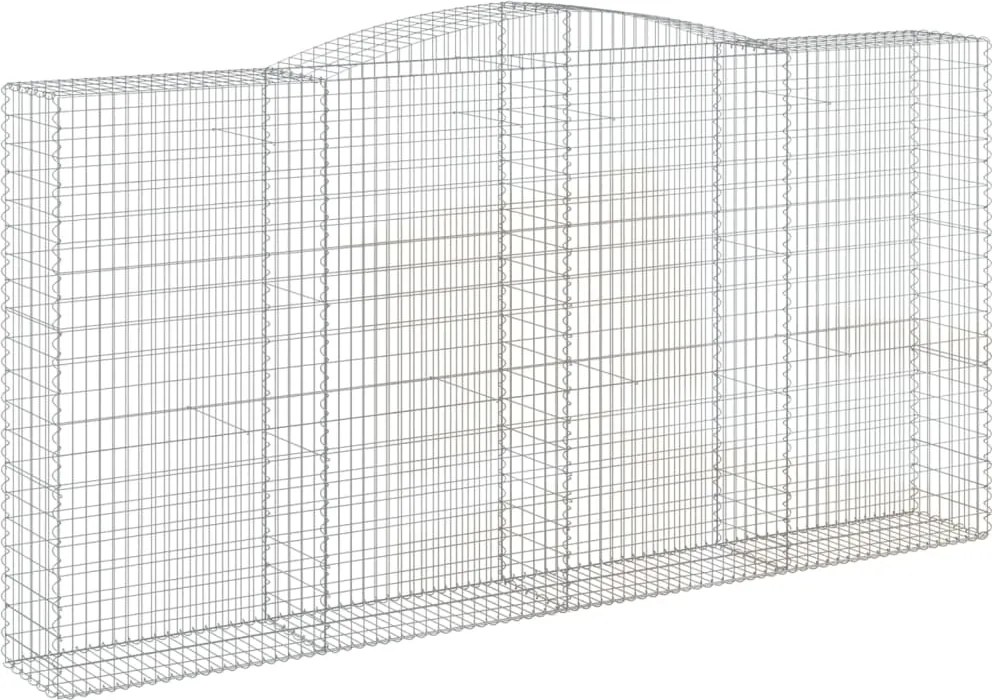 Klenuté gabionové koše 2 ks 400x50x200/220cm pozinkované železo 3147061