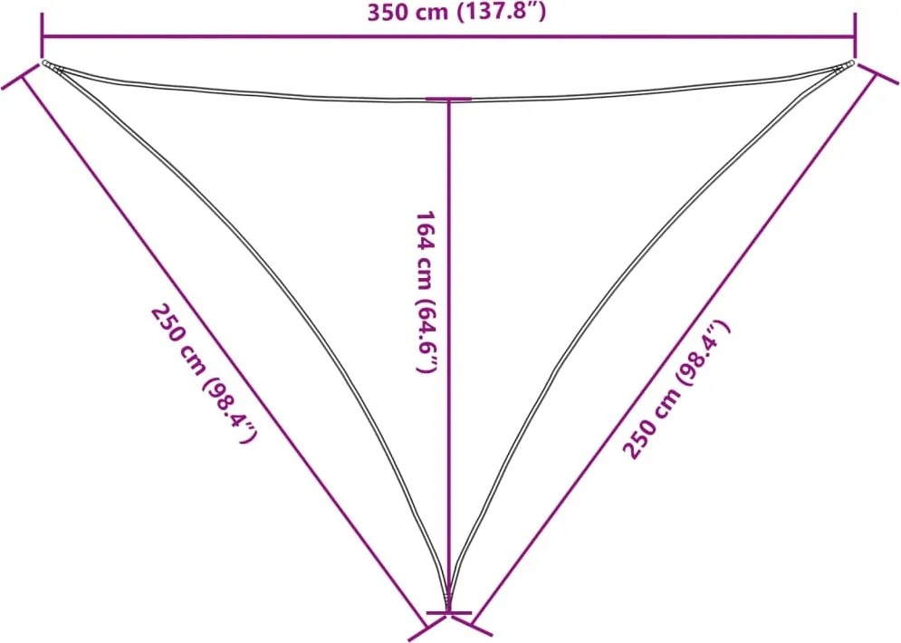 vidaXL Stínicí plachta oxford trojúhelník 2,5 x 2,5 x 3,5 m [135829] Barva: Cihlová